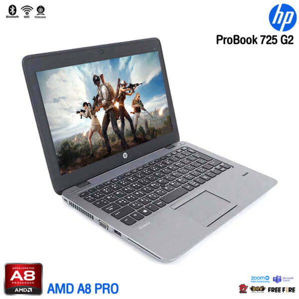 โน๊ตบุ๊ค HP EliteBook 725 G2-AMD PRO A8 / RAM 8GB / SSD 128GB / SD Card / USB3.0 / Display Port ...