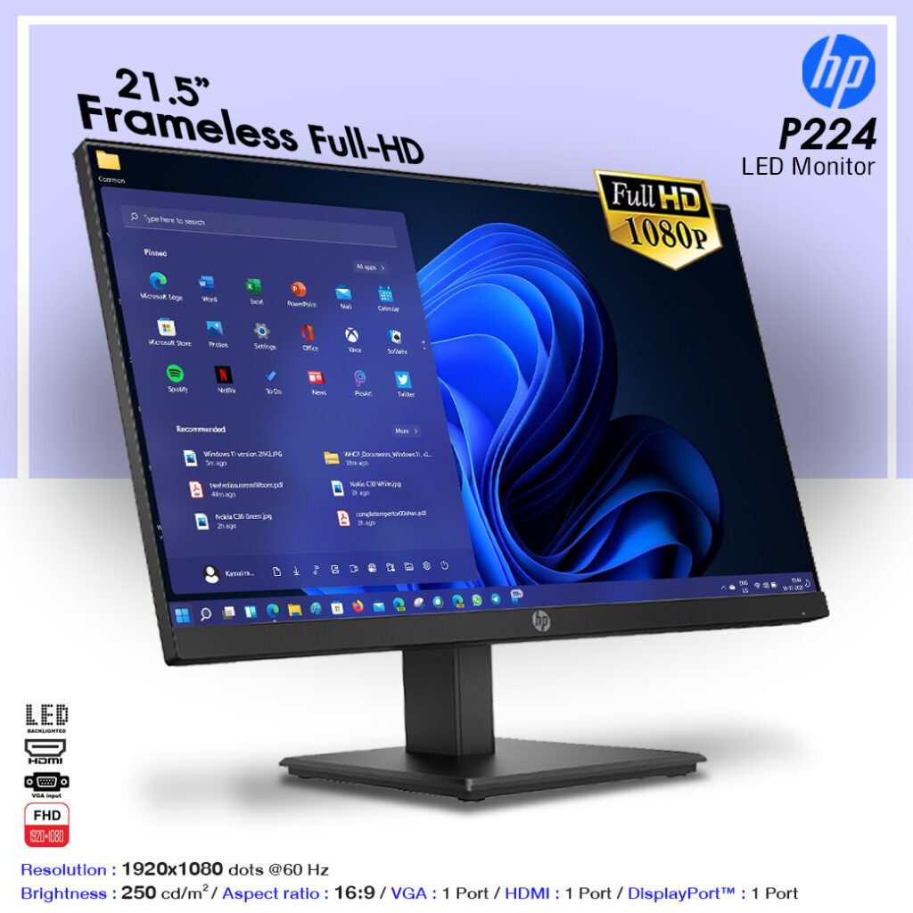 จอคอมพิวเตอร์ Monitor HP P224