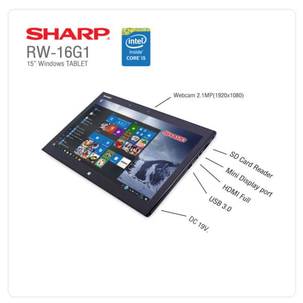 SHARP RW-16G1 Tablet ขนาด 15.6" QHD(2K) / Core i5 Gen4 / RAM 4GB ...