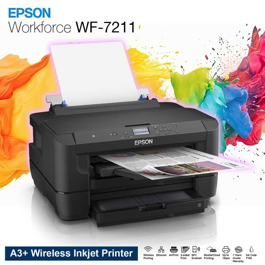 Color Printer EPSON Workforce WF-7211 มือสอง ขนาด A3